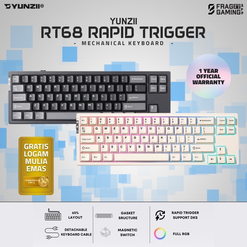 Yunzii RT68 / RT-68 Rapid Trigger Gaming Magnetic Keyboard – Fraggaming ...