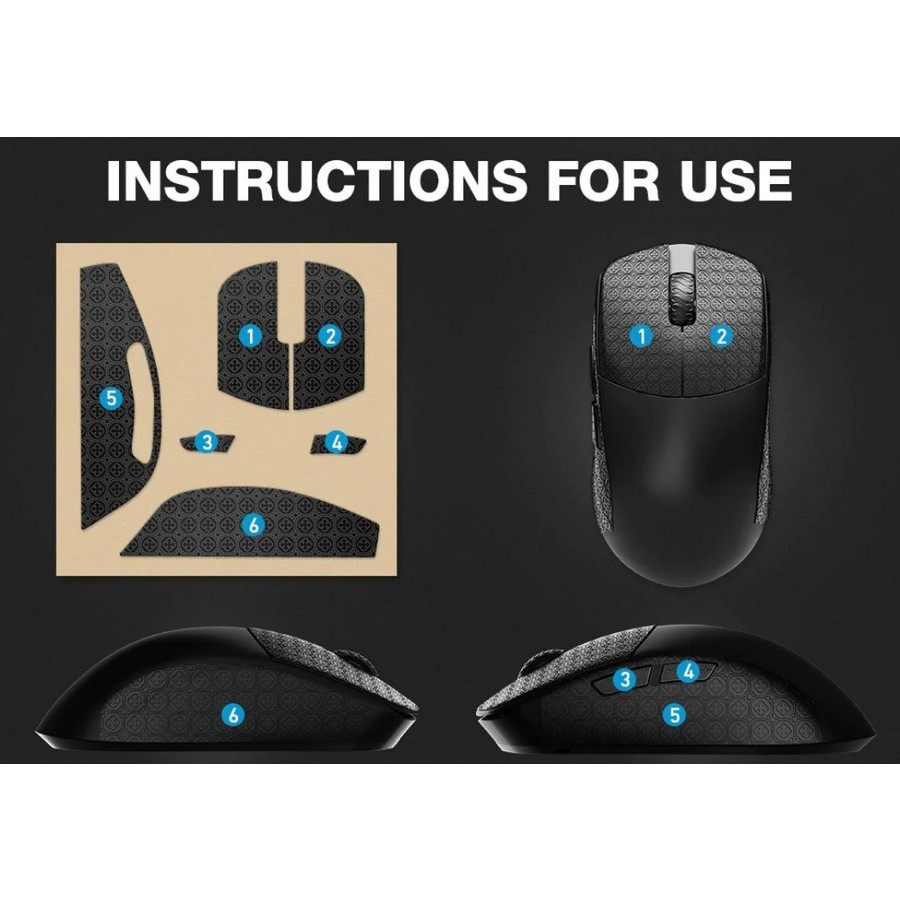 Lamzu Maya Grip Tape Grips Rubber Anti-Slip For Gaming Mouse ...