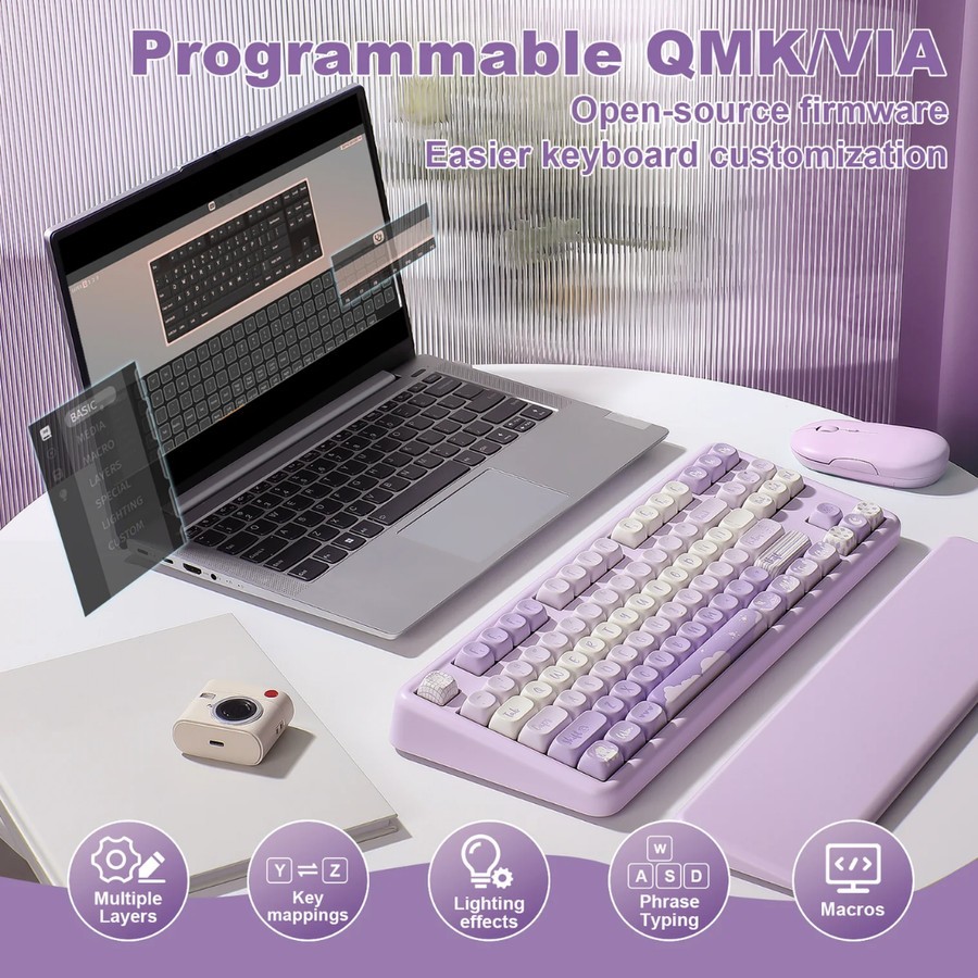 Yunzii B87 / B-87 Mechanical Keyboard 3in1 Connection With QMK/VIA ...