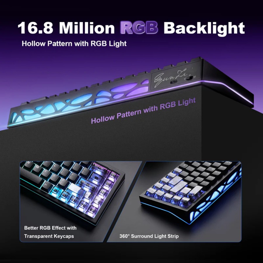 Yunzii AL65 / AL-65 Custom Hollow Wireless Mechanical Keyboard With QMK ...