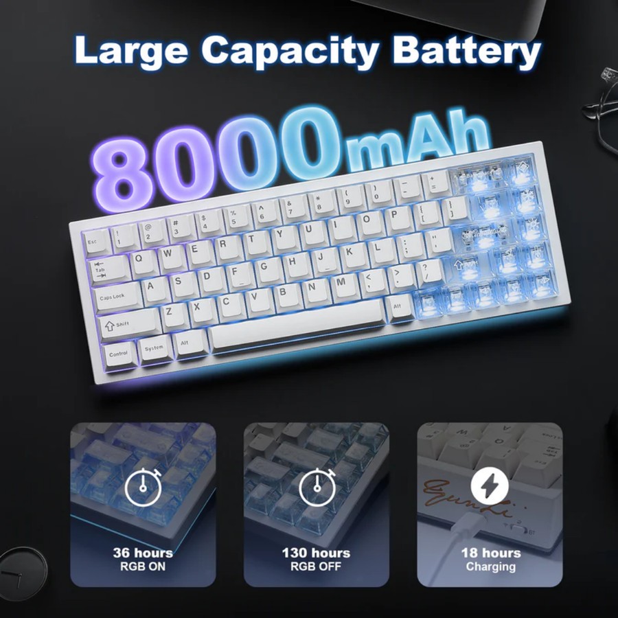 Yunzii AL65 / AL-65 Custom Hollow Wireless Mechanical Keyboard With QMK ...